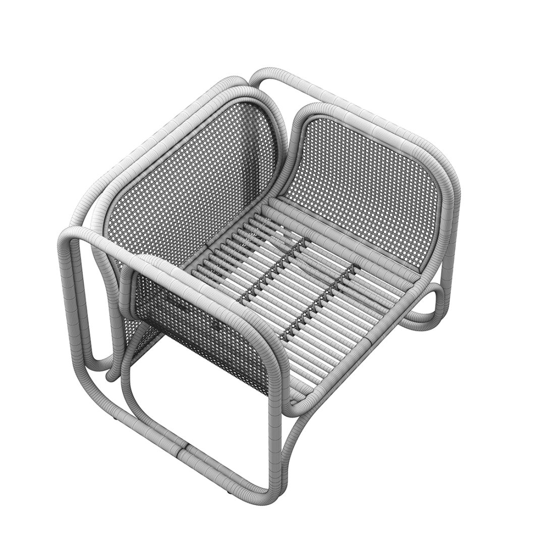 Jan Bocan Cane Lounger Armchair - 3D Model for VRay