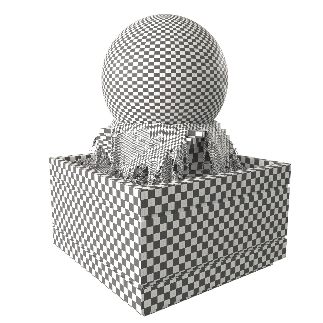 Floating Ball Fountain - 3D Model for VRay, Corona