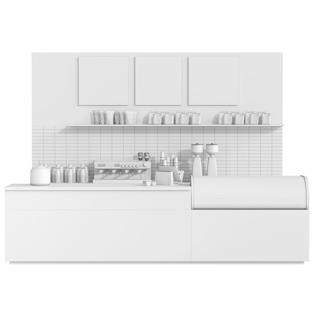 Coffee Point With Coffee Machine And Desserts 3D Model for Corona | CGMood