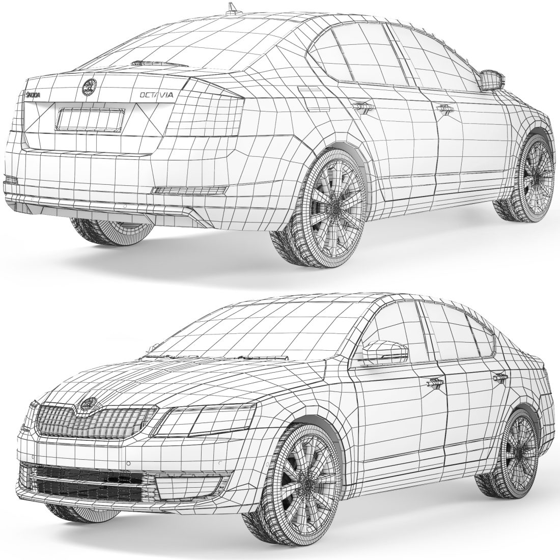 Skoda Octavia A7 2013 - 3D Model for VRay