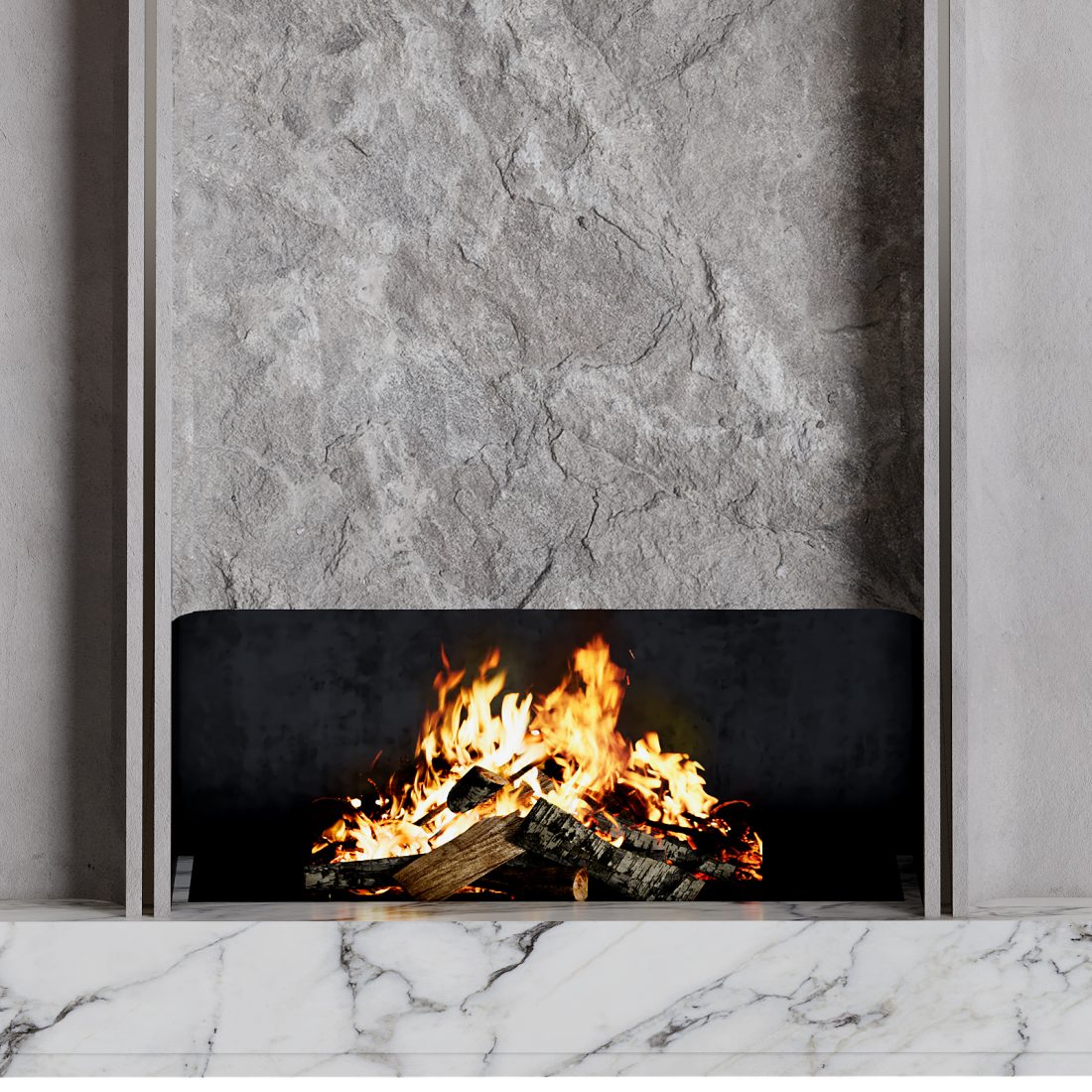Fireplace 32 - 3D Model for VRay, Corona