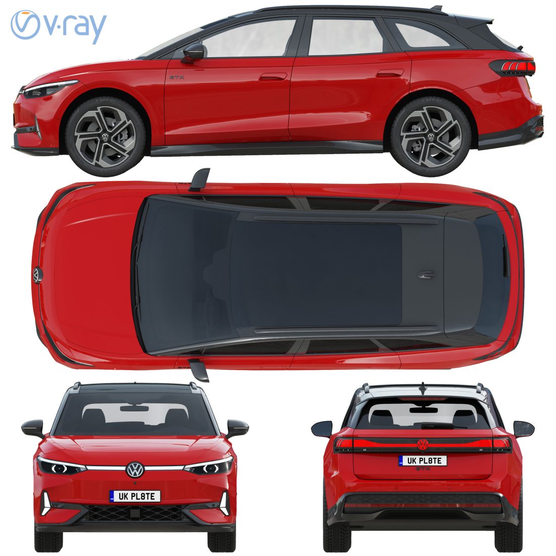 Volkswagen ID7 GTX Tourer 3D Model for VRay | CGMood