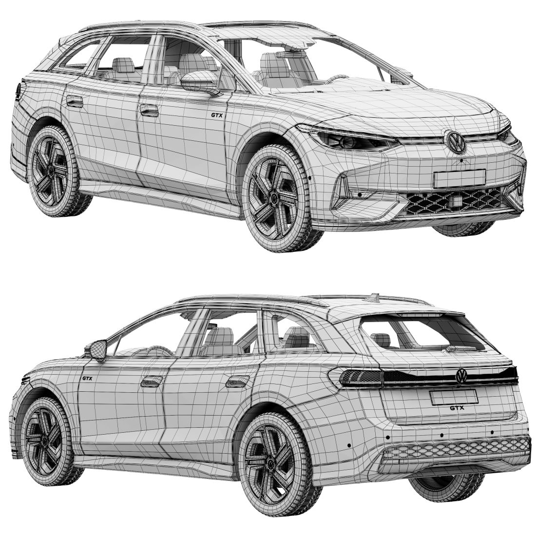 Volkswagen ID7 GTX Tourer 3D Model for VRay | CGMood