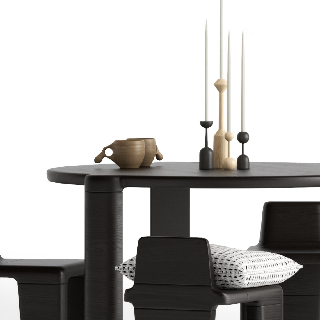 Radnor Bone Dining Set - 3D Model for VRay