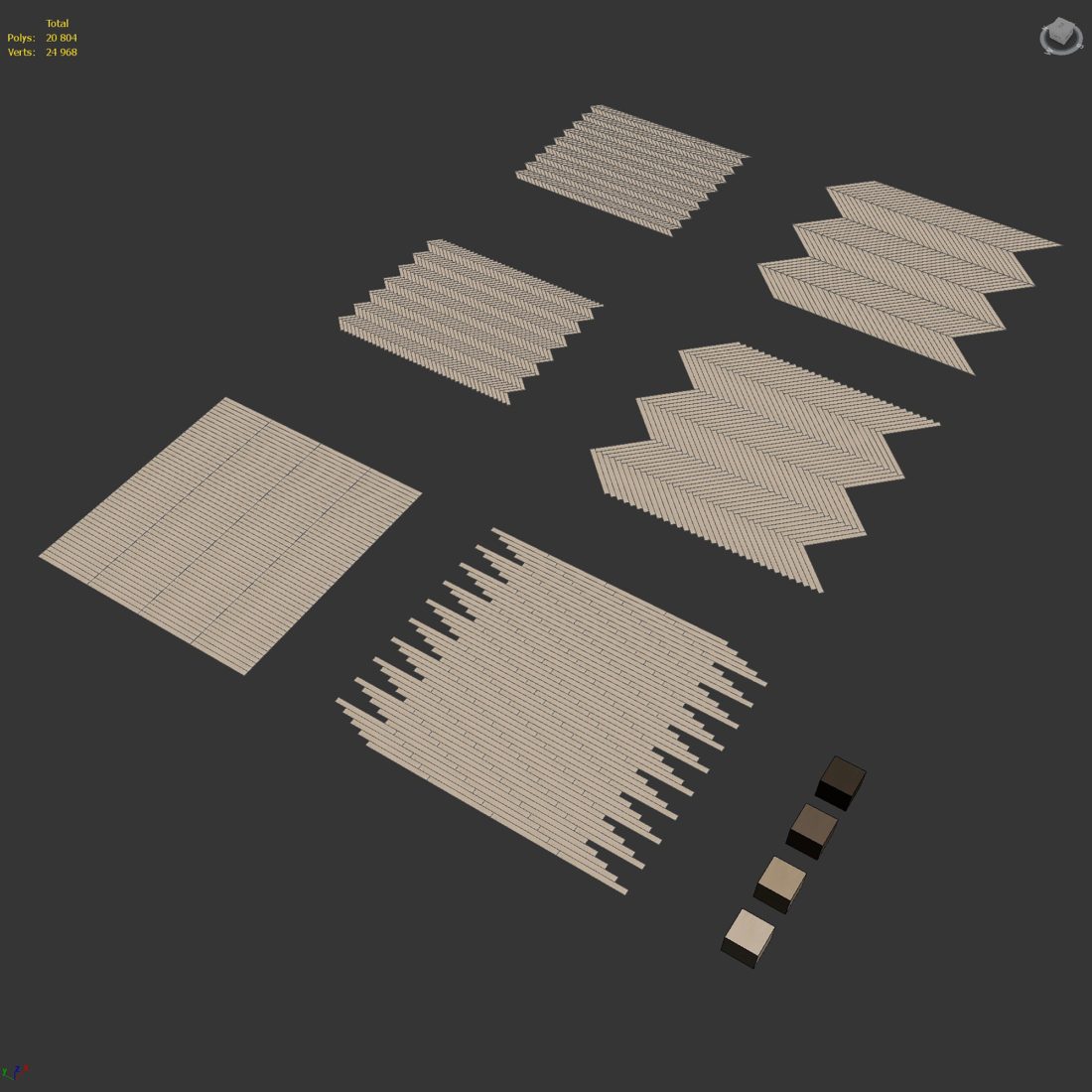 Wood Floor Set 37 - 3D Model for VRay, Corona
