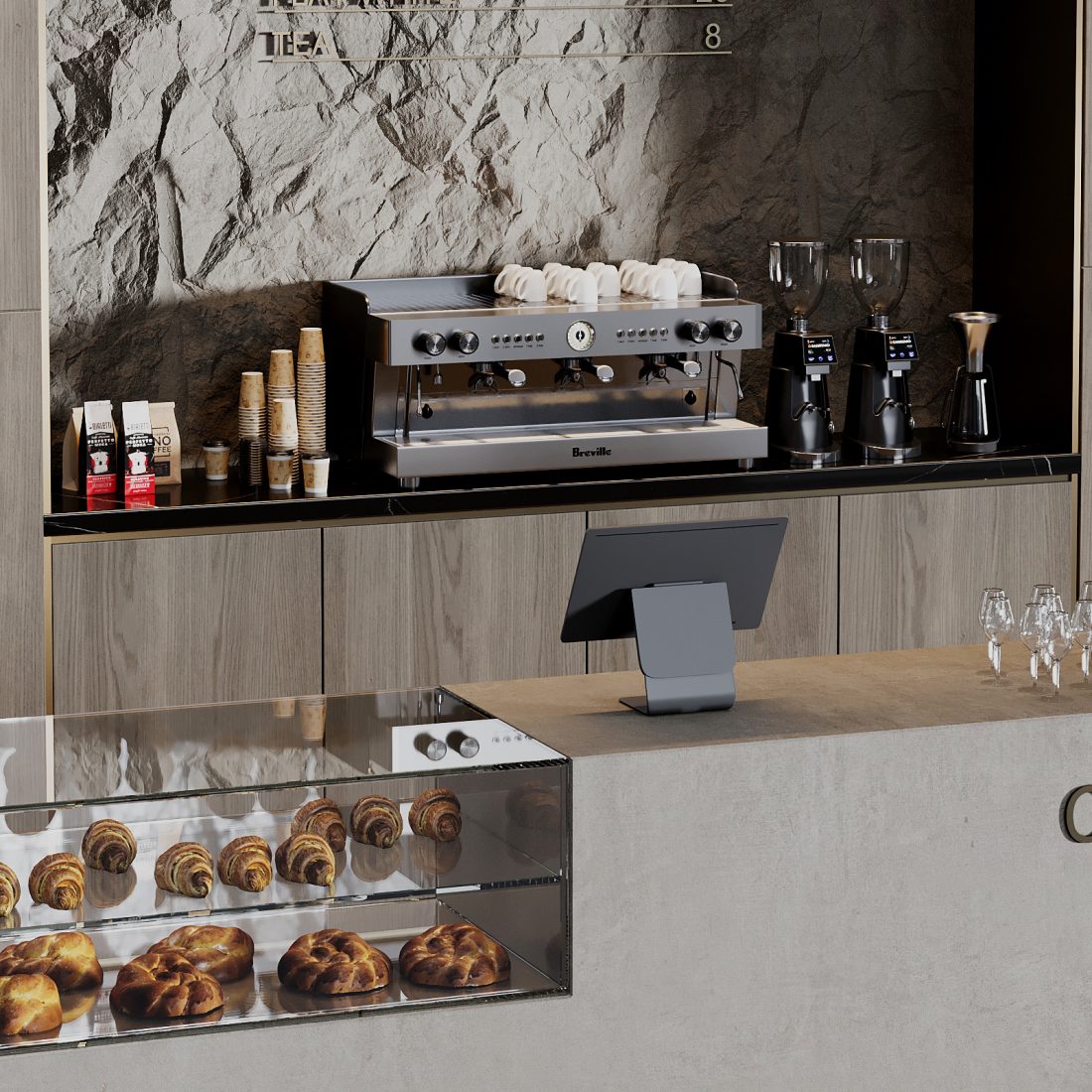 Coffee Bar 05 - 3D Model for VRay, Corona