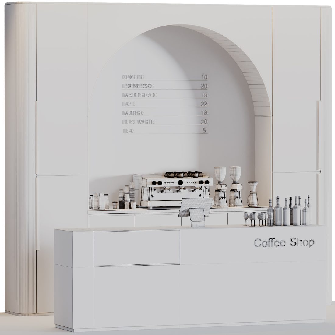 Coffee Bar 05 3D Model for VRay, Corona | CGMood