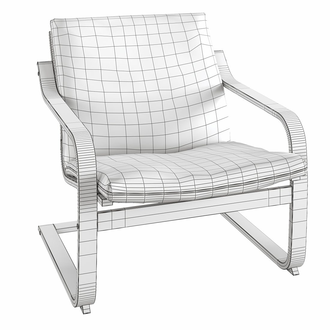Ikea Poang Low Back Armchair 3D Model for VRay, Corona | CGMood