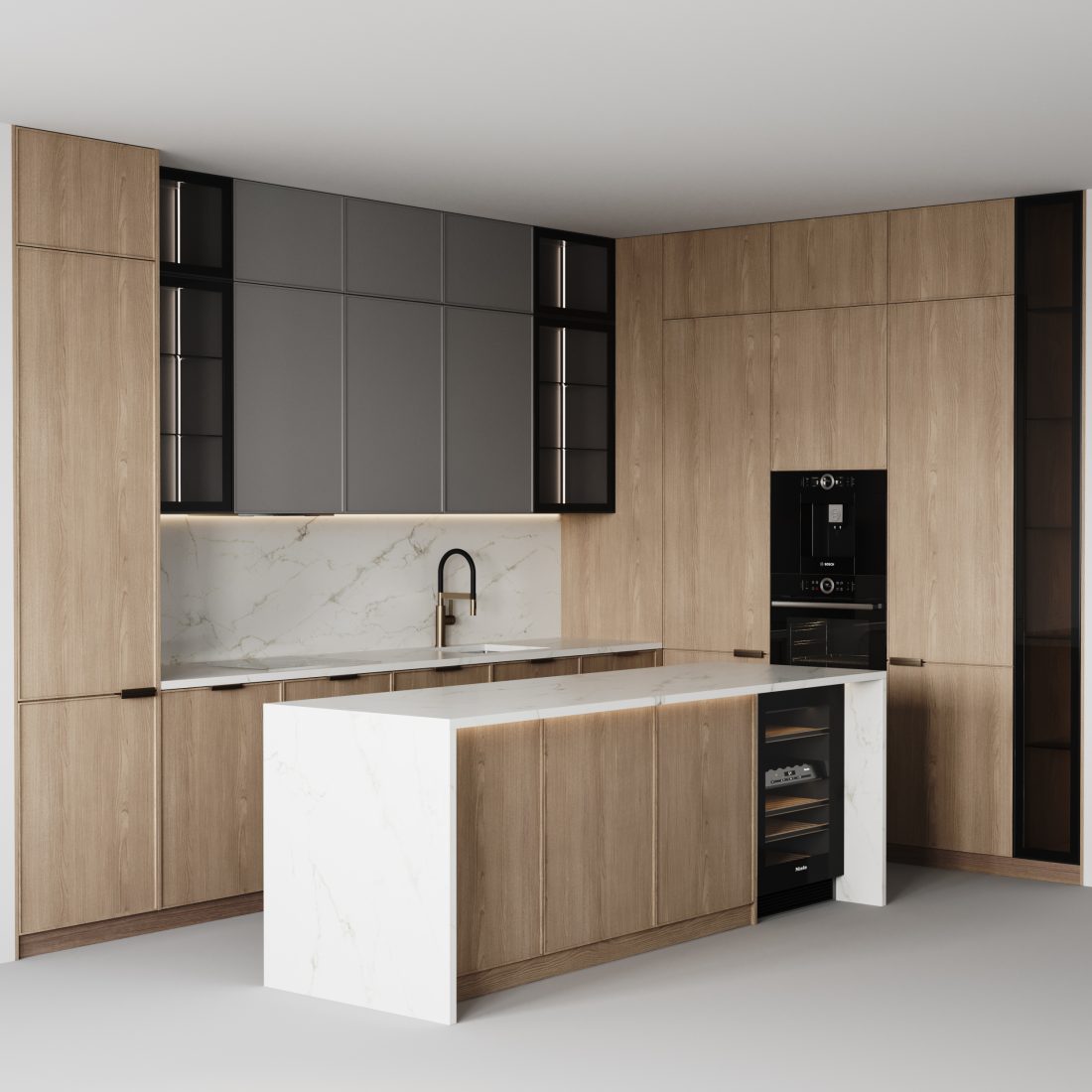 Kitchen Modern-063 3D Model for VRay, Corona | CGMood