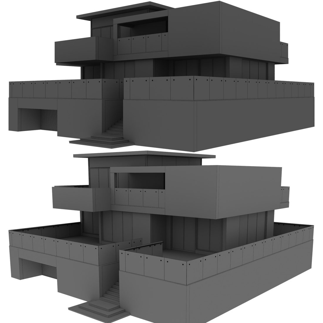 Modern House No21 3D Model for VRay, Corona | CGMood
