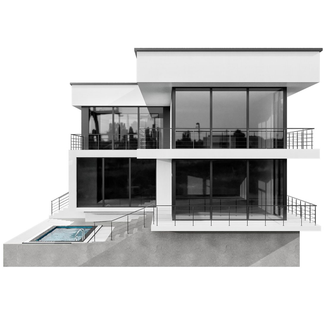 Modern House No22 3D Model for VRay, Corona | CGMood