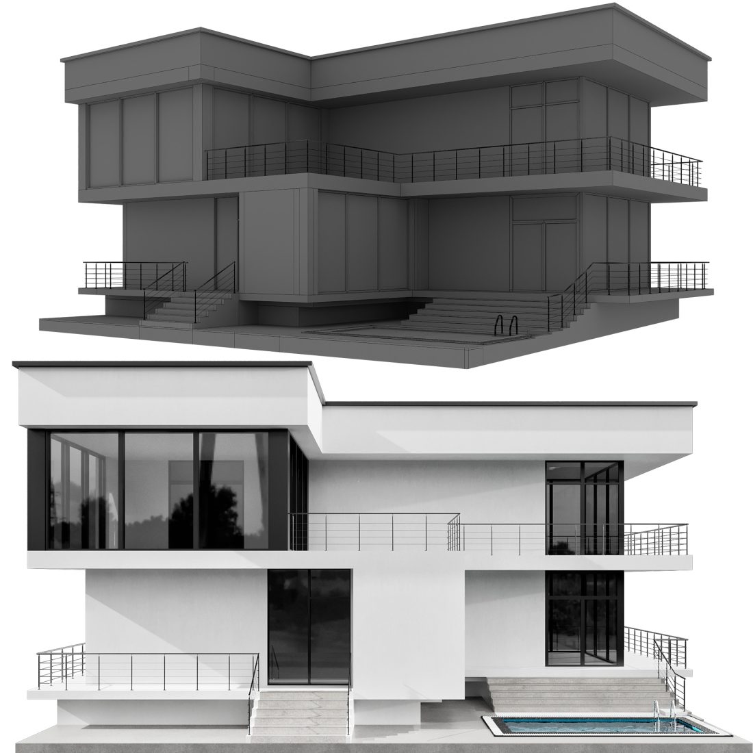 Modern House No22 3D Model for VRay, Corona | CGMood