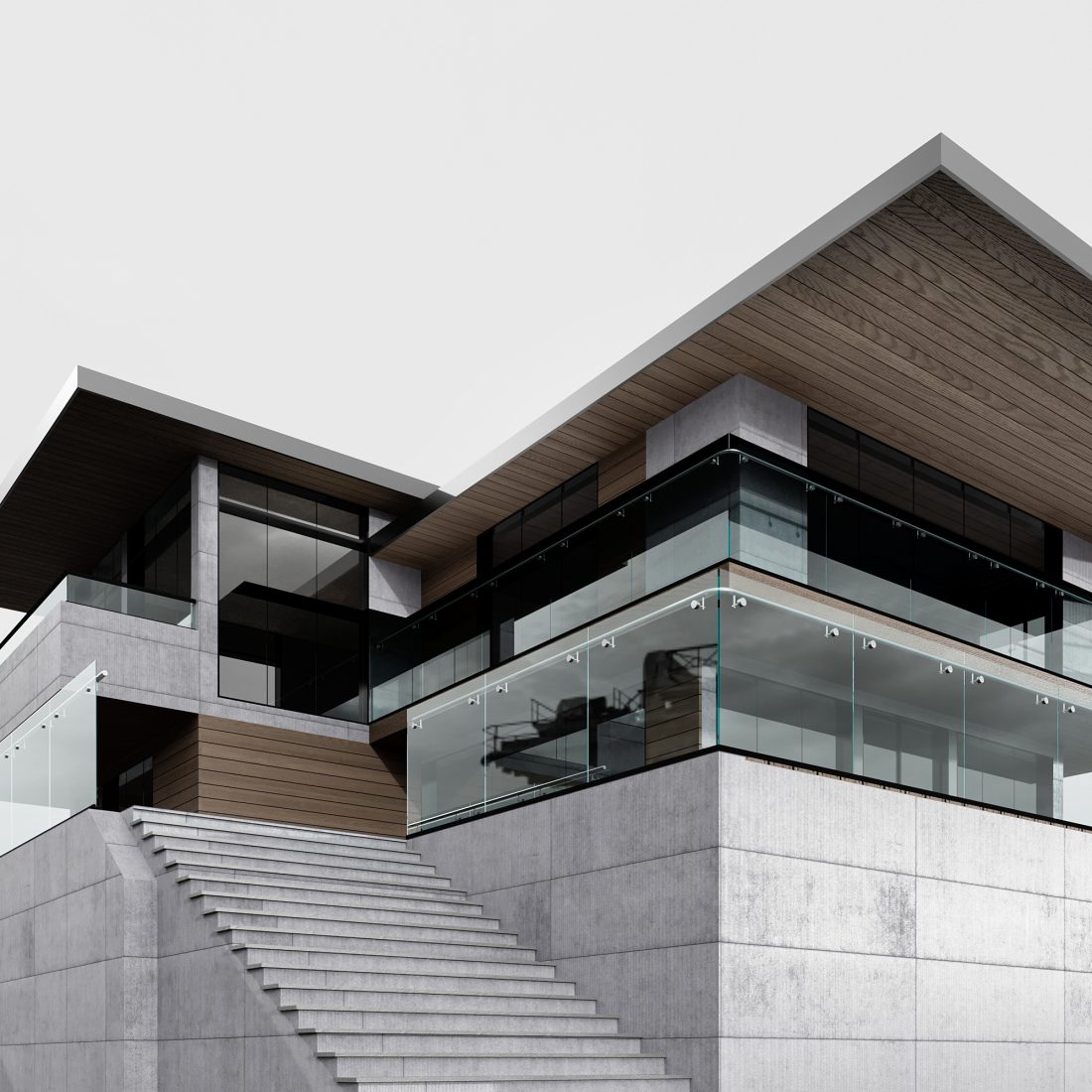 Modern House No20 - 3D Model for VRay, Corona