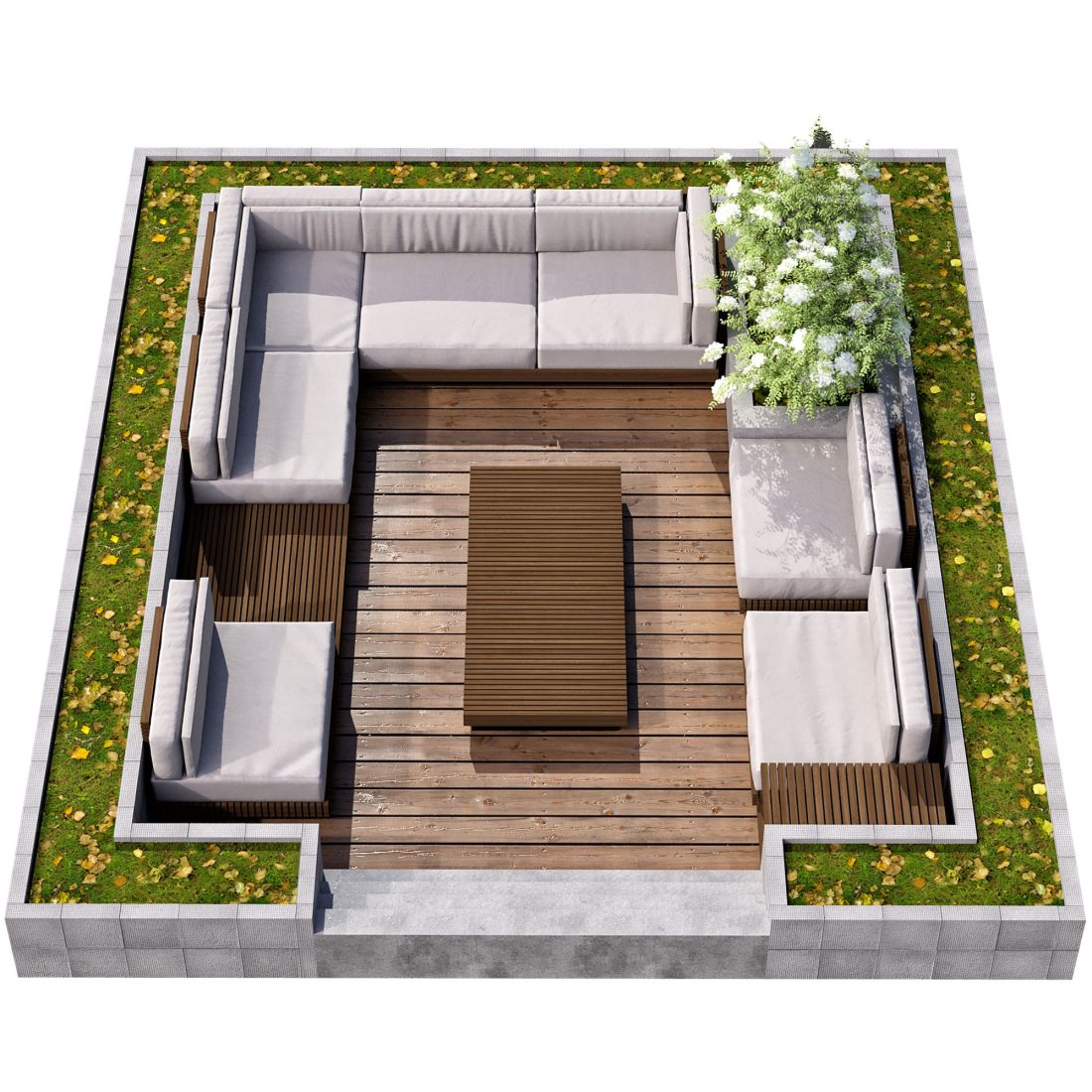 Outdoor Sitting Area No12 - 3D Model for VRay, Corona
