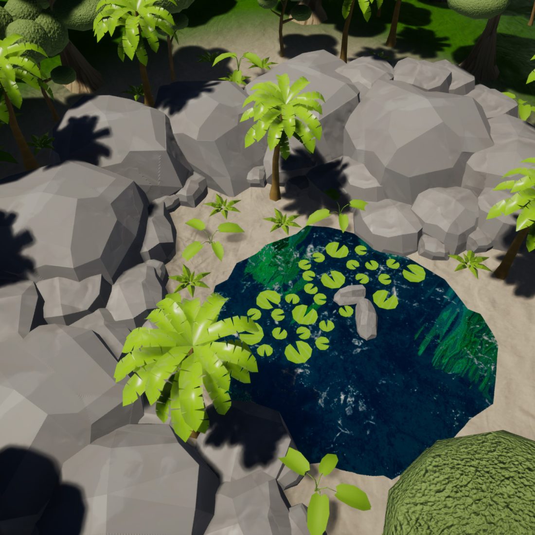 Oasis Lake 3d Model 3D Model for VRay, Corona | CGMood