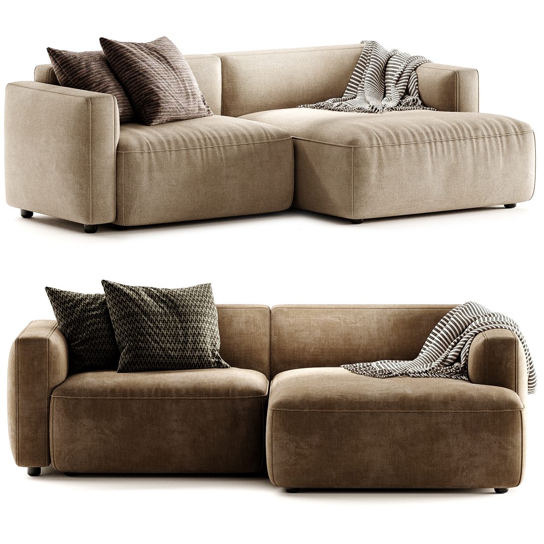 Develius Mellow Modular Sofa 2 Seater - 3D Model for Corona