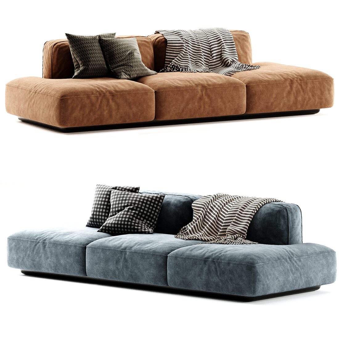 Margo Type 3 Seater Fabric Sofa - 3D Model for Corona