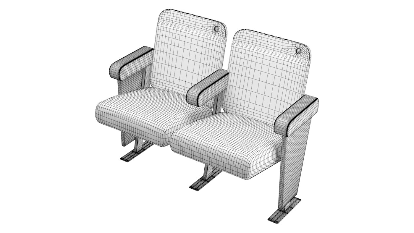 Evertaut Theatre Chair - 3D Model for VRay