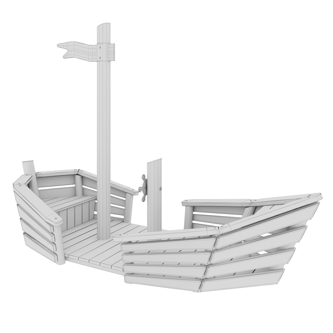 Small Ship With Floor - 3D Model for VRay, Corona