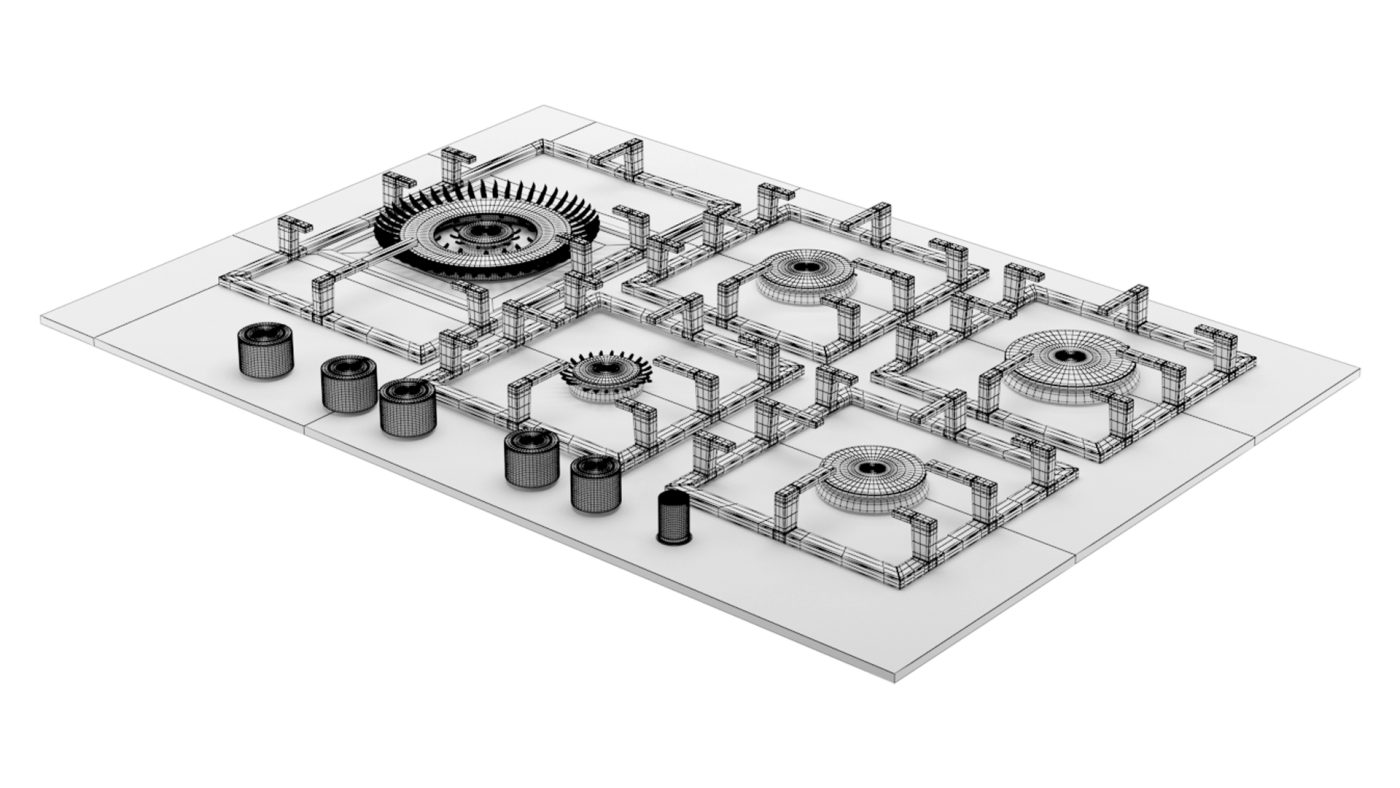 Bosch Gas Hob - 3D Model for VRay