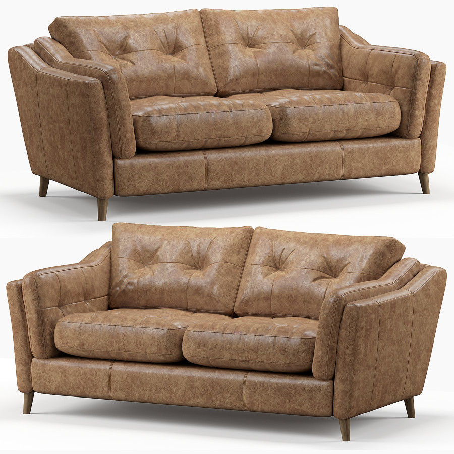 Alexander & James Saddler Midi Sofa - 3D Model for Corona