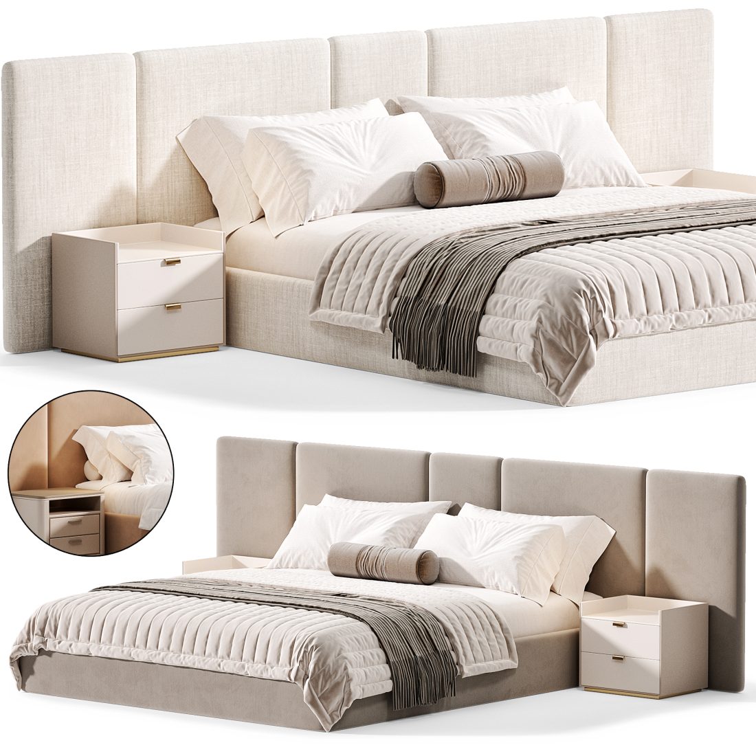 Optima Bed By Decoreo - 3D Model for Corona