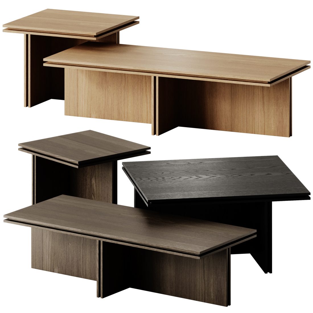 Kendo Mobiliario Slot Coffee Tables 3D Model for Corona | CGMood