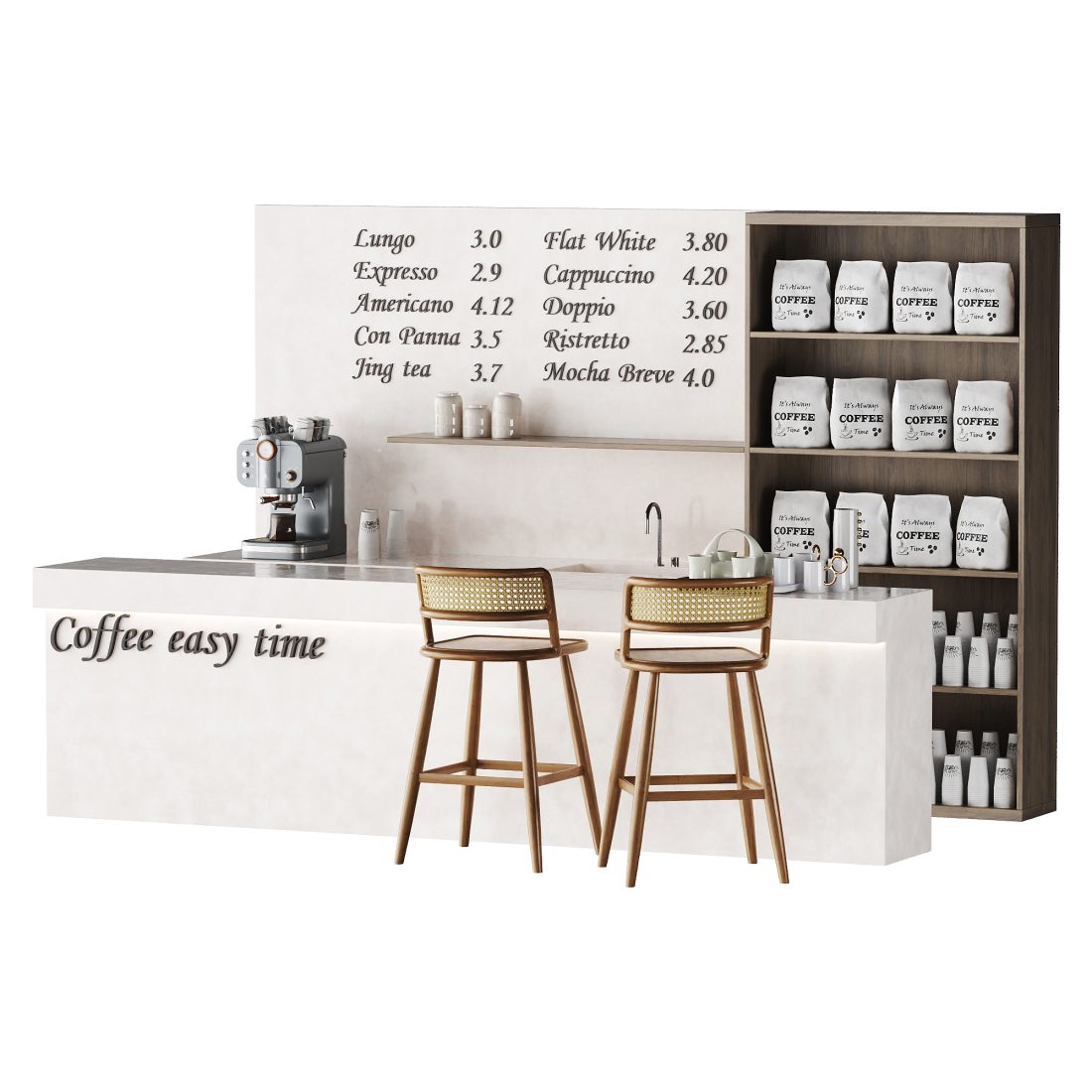 Cafe And Restaurant Coffee Spot - 3D Model for VRay, Corona