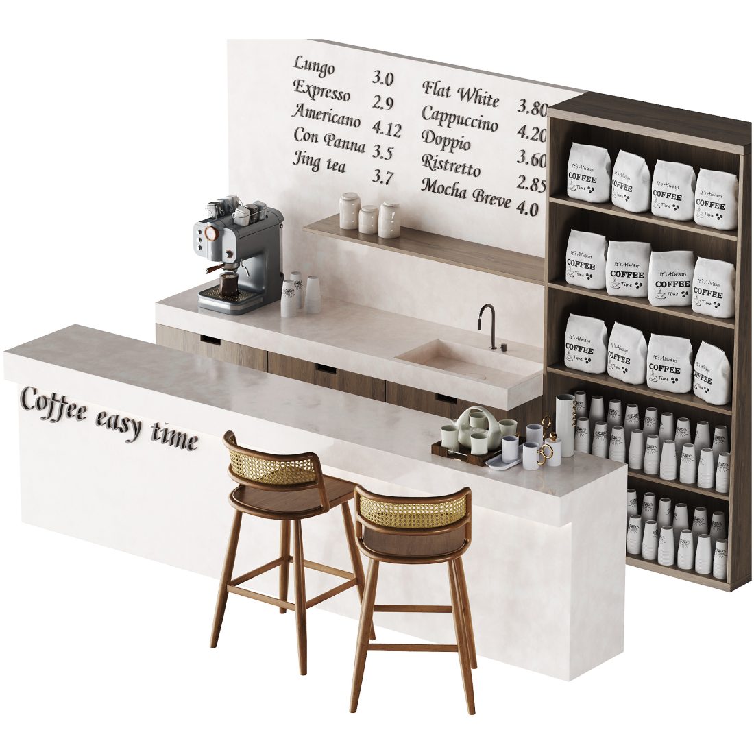 Cafe And Restaurant Coffee Spot - 3D Model for VRay, Corona