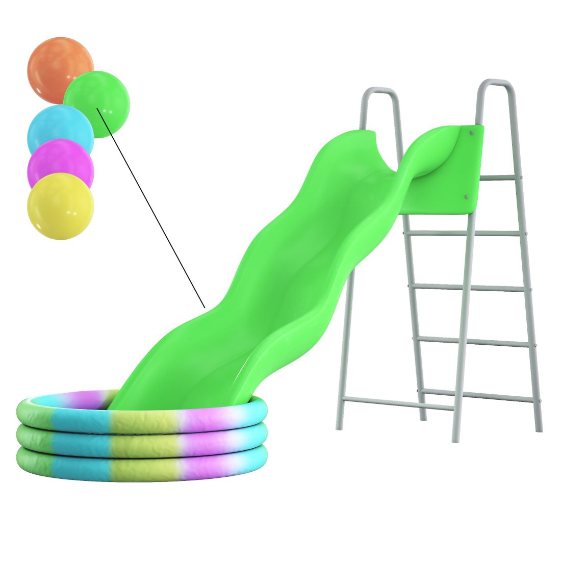 Kids Slider (available In 5 Colors) - 3D Model for VRay, Corona