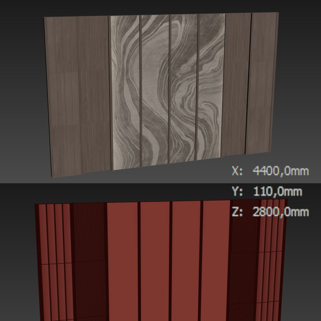 Decorative V63 Wall Panels 3D Model for VRay, Corona | CGMood