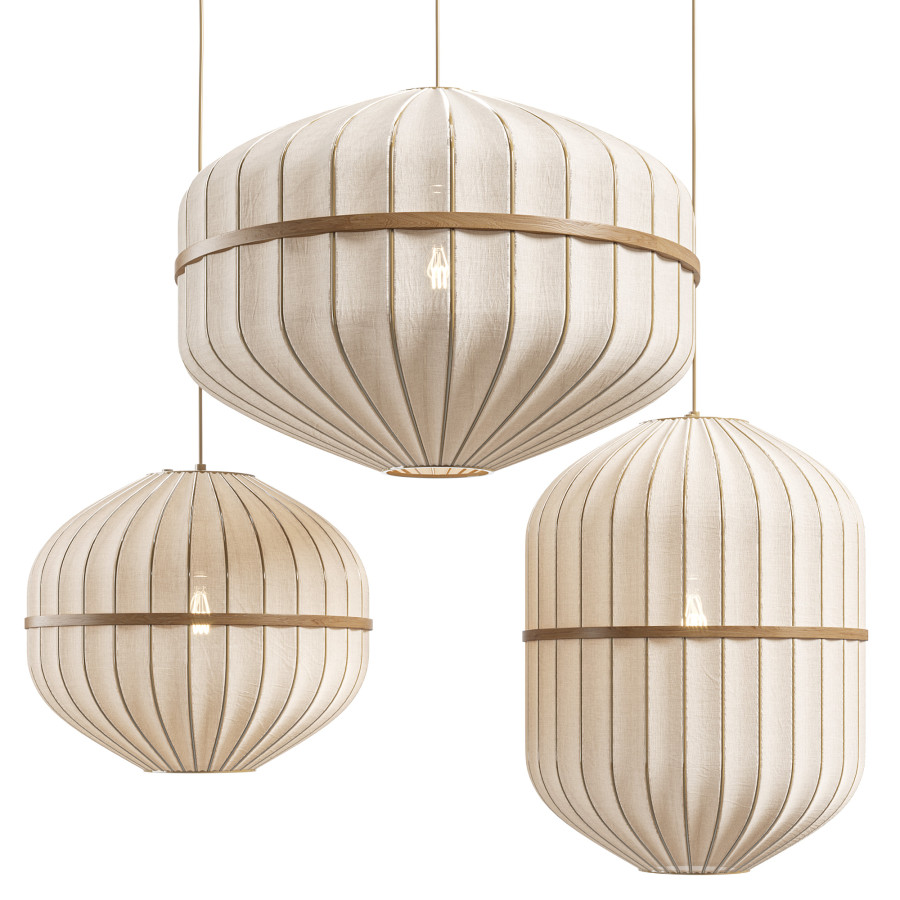 Bolia Lucen Pendants Ellipse & Cylinder & Octagon - 3D Model for VRay ...