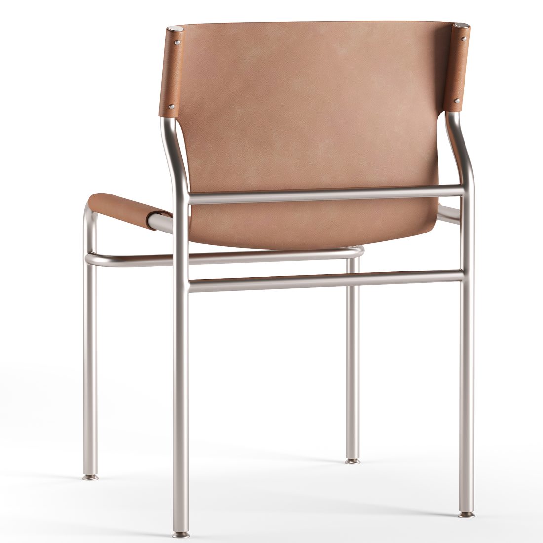 Surf Sling Brown Leather Dining Chair 3D Model for Corona | CGMood