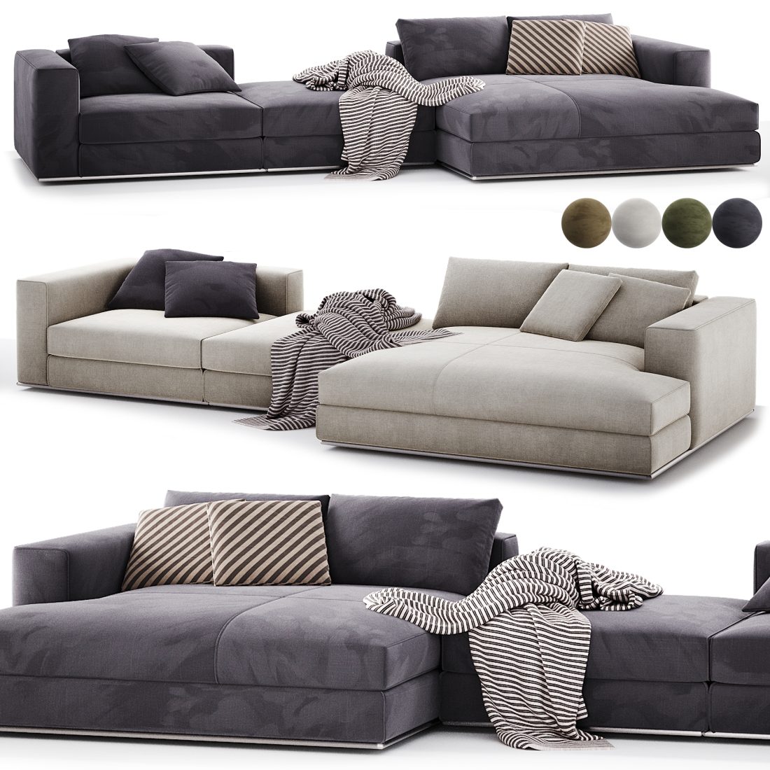 Minotti Hamilton Modular Sofa 3D Model for Corona | CGMood