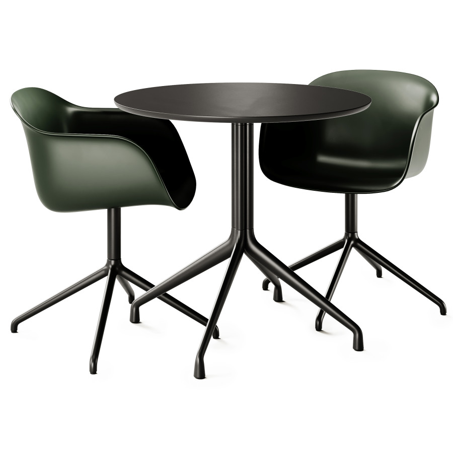 Hay About A Table And Muuto Fiber Chair Swivel - 3D Model for Corona