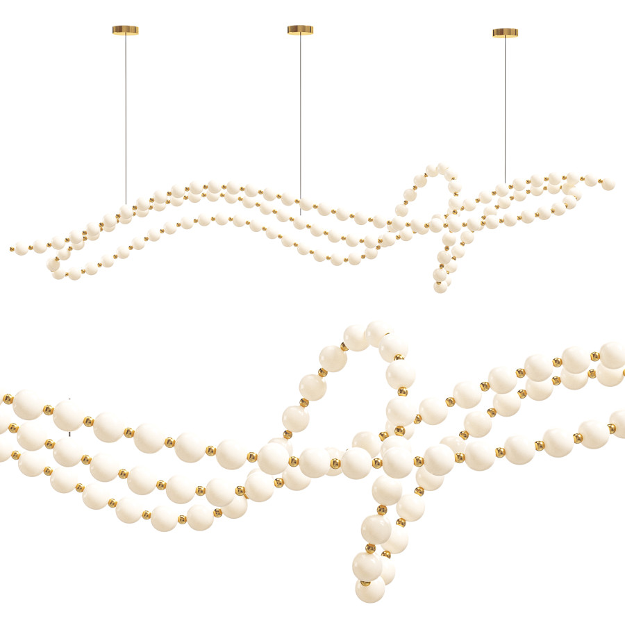 Pearl Necklace Chandelier Light 3D Model for VRay, Corona | CGMood