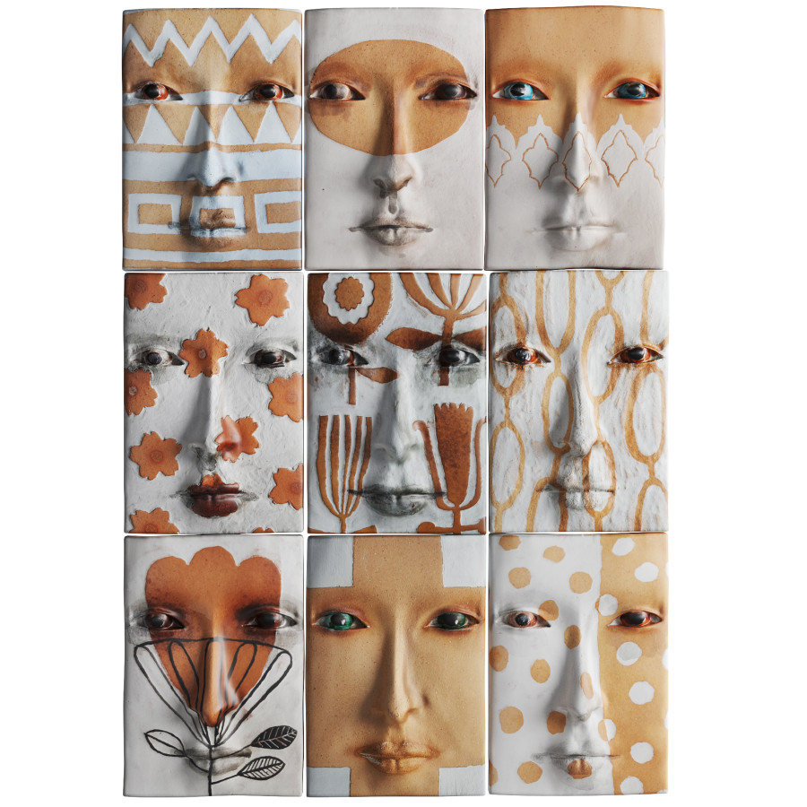 Louise Fulton Studio Wall Face 3D Panels - 3D Model for Corona