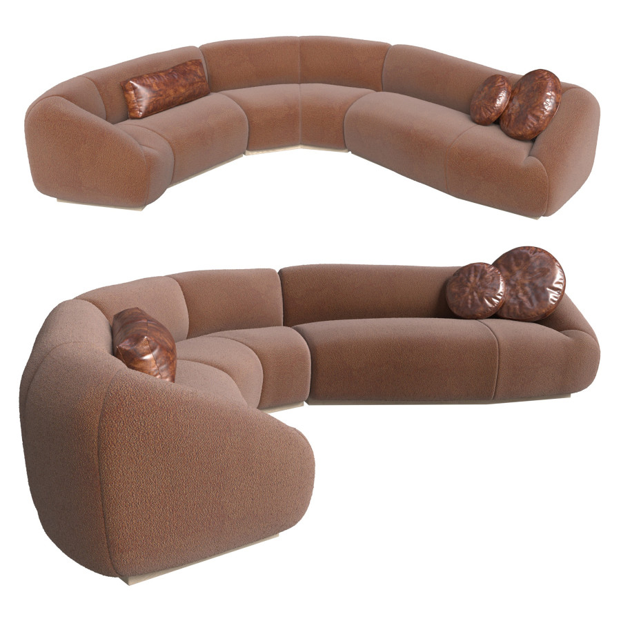 Stahl And Band Sectional Sofa - 3D Model for Corona
