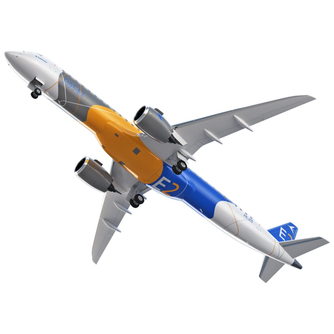 Embraer E195 E2 Aircraft - 3D Model for VRay, Corona