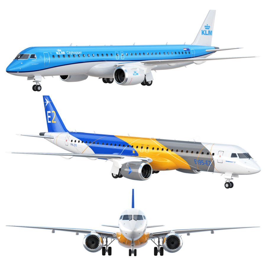 Embraer E195 E2 Aircraft - 3D Model for VRay, Corona