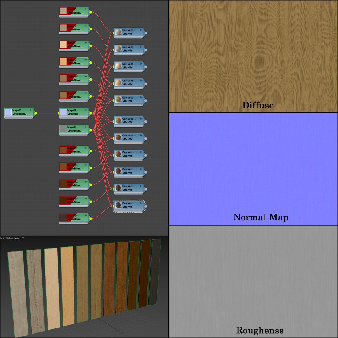 Oak Wood Texture Set 01 – Seamless 4k Pbr - 3D Model for VRay