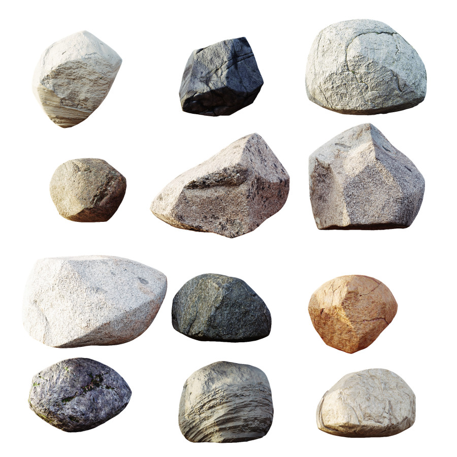 Av Architecture Rock Stone Cliff Set - 3D Model for VRay, Corona