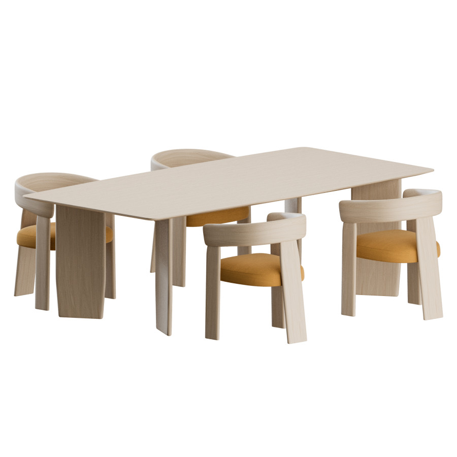 Oru Dining Set02 By Andreu World 3D Model for Corona | CGMood