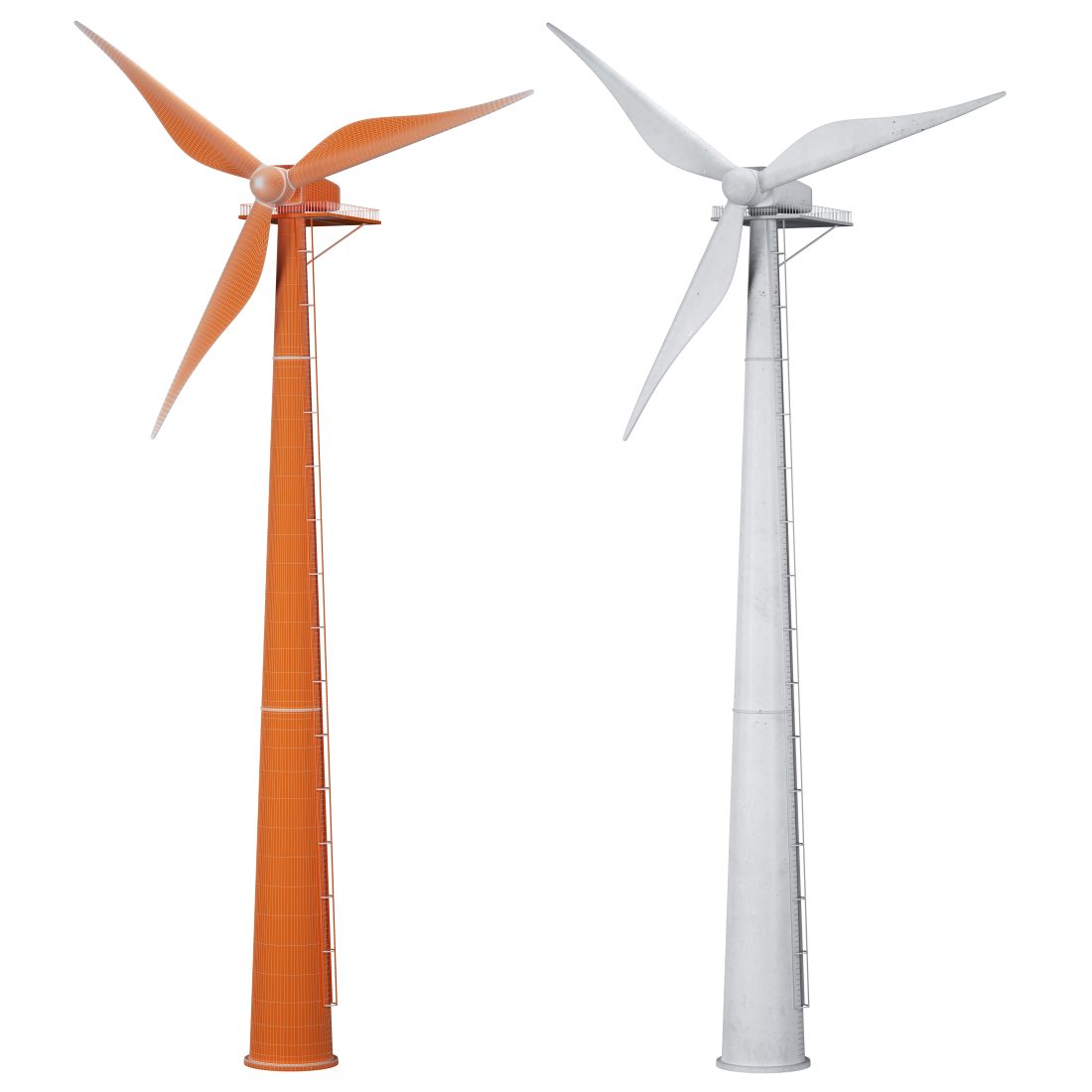 Wind Turbine_animated - 3D Model for VRay, Corona