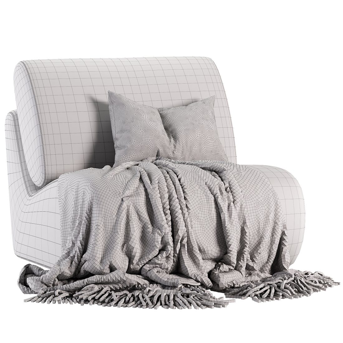 Swivel Armless Sponge Filling Bean Bag Accent Chai - 3D Model for Corona