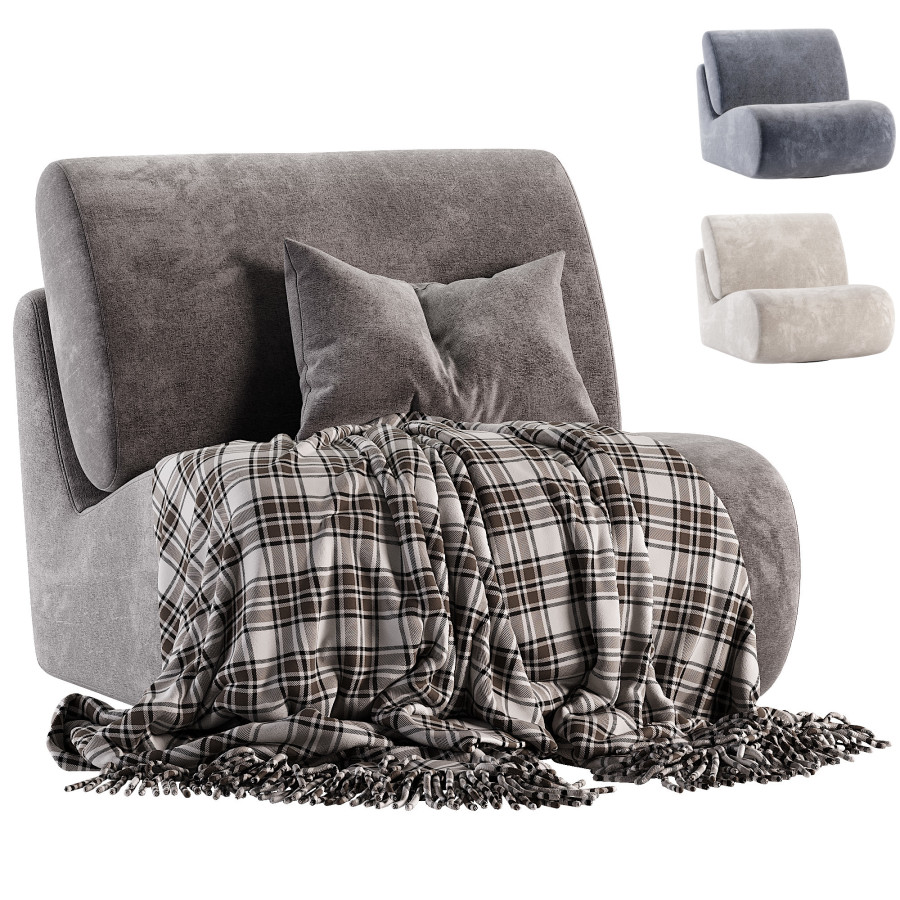 Swivel Armless Sponge Filling Bean Bag Accent Chai - 3D Model for Corona