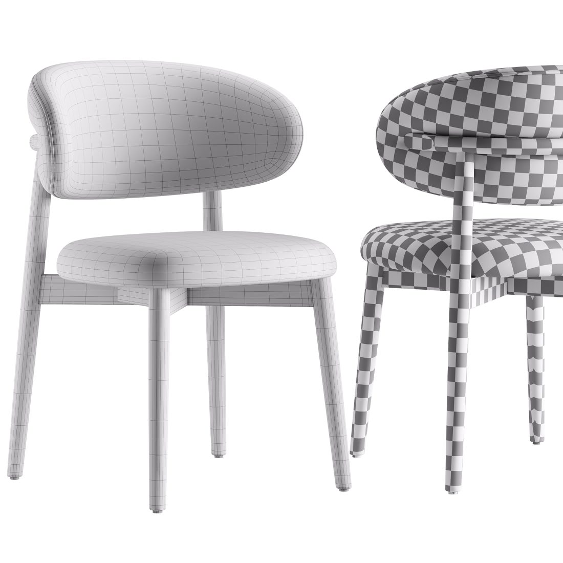 Ferrara Wood Chair - 3D Model for Corona