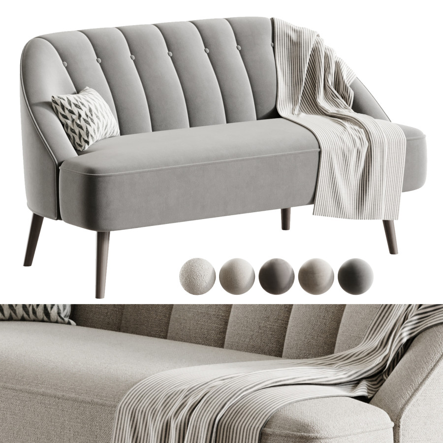 Straight Sofa Mona 3D Model for VRay, Corona | CGMood