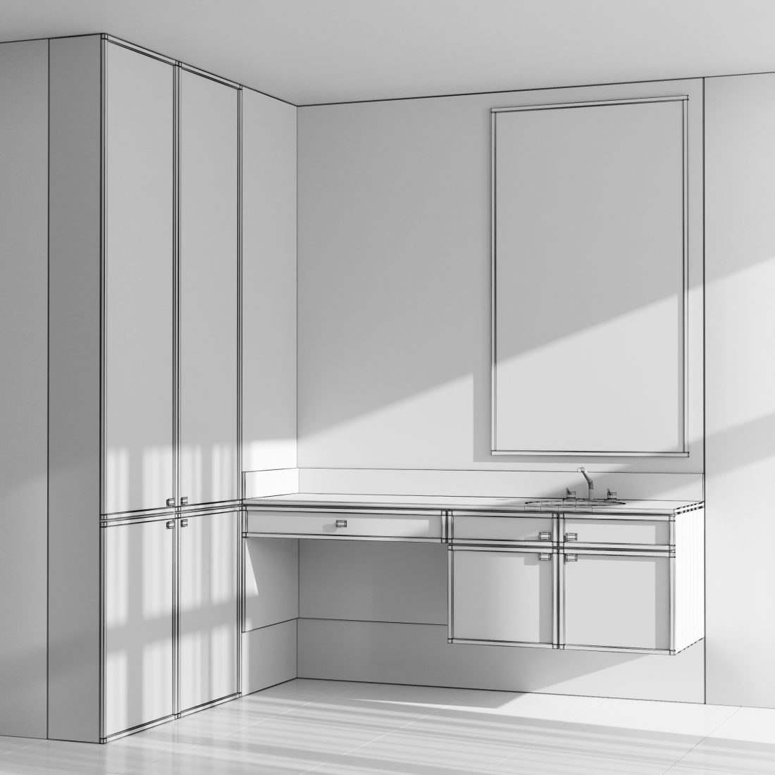 Bathroom Furniture By Fauset Bathroom 150 3D Model for VRay, Corona ...