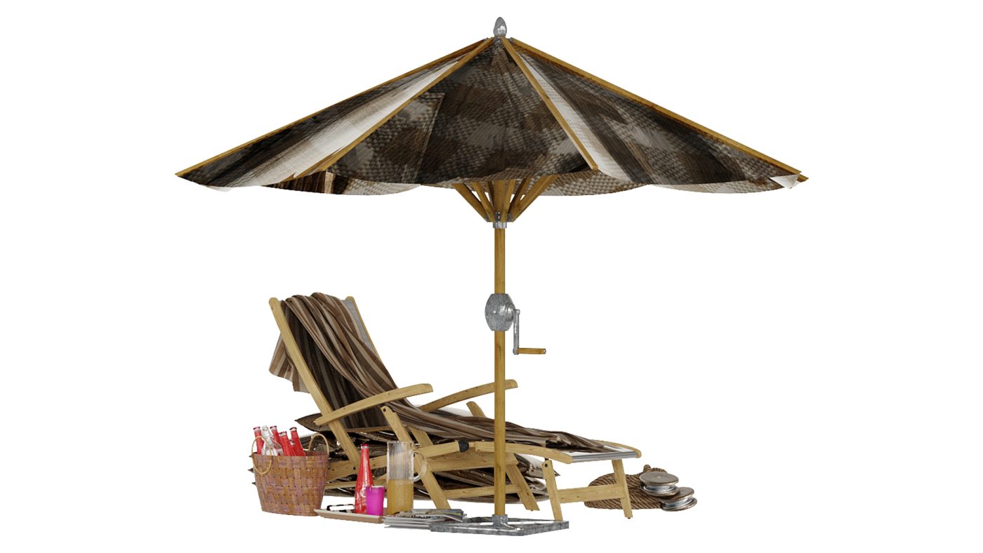 Monde Beach Set 3D Model for VRay, Corona | CGMood